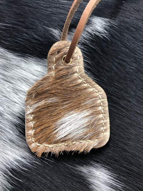 Handmade Double-Sided Tan Axis Hide Ear Tag Key Chain – NDesignsLeather